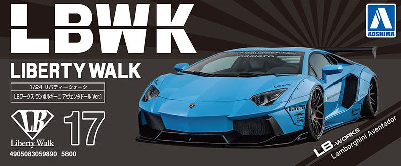 Aoshima - LB-Works Lamborghini Aventador 1/24 Scale Model Kit (Ver 1 ...