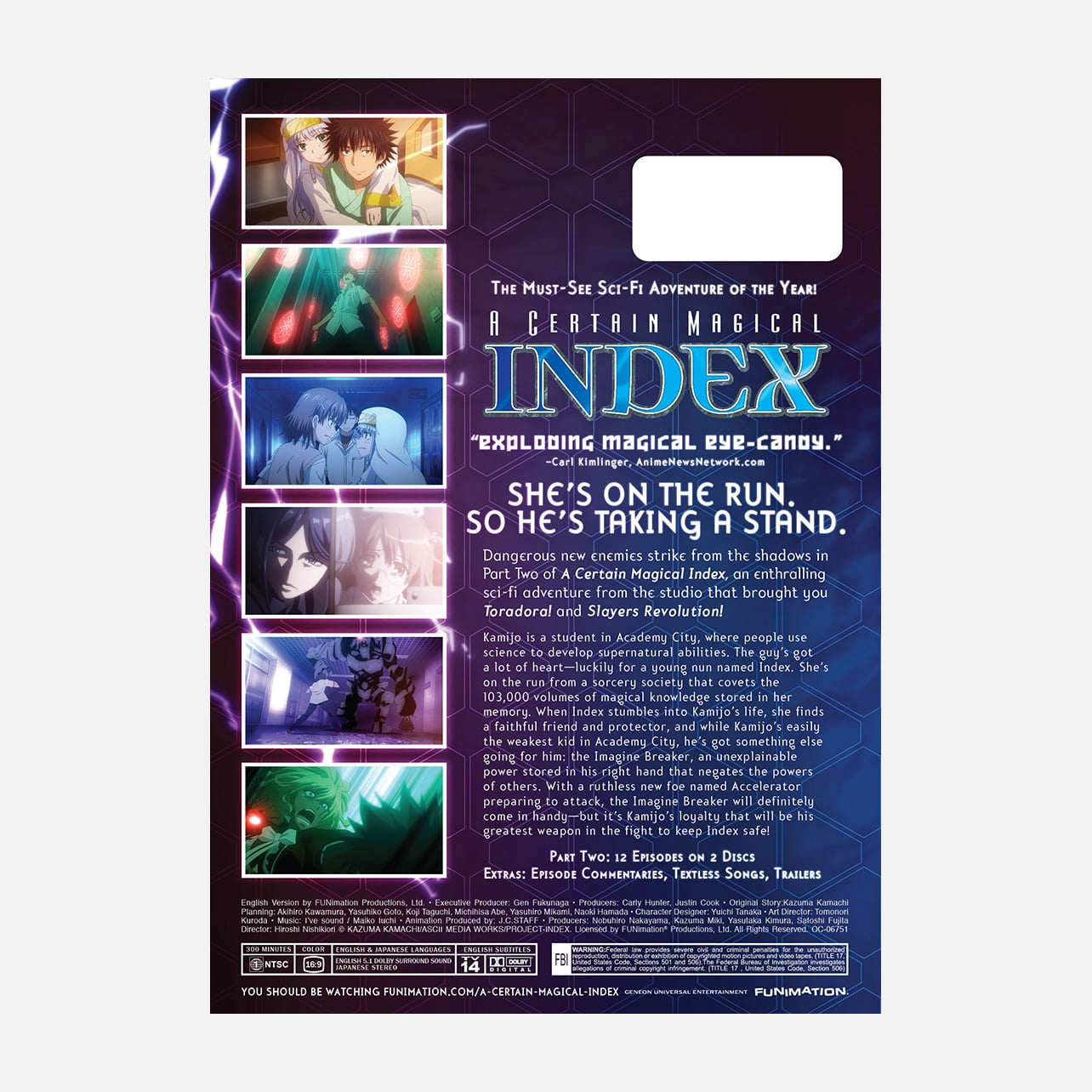 A Certain Magical Index - Season 1 Part 2 - DVD | Crunchyroll store