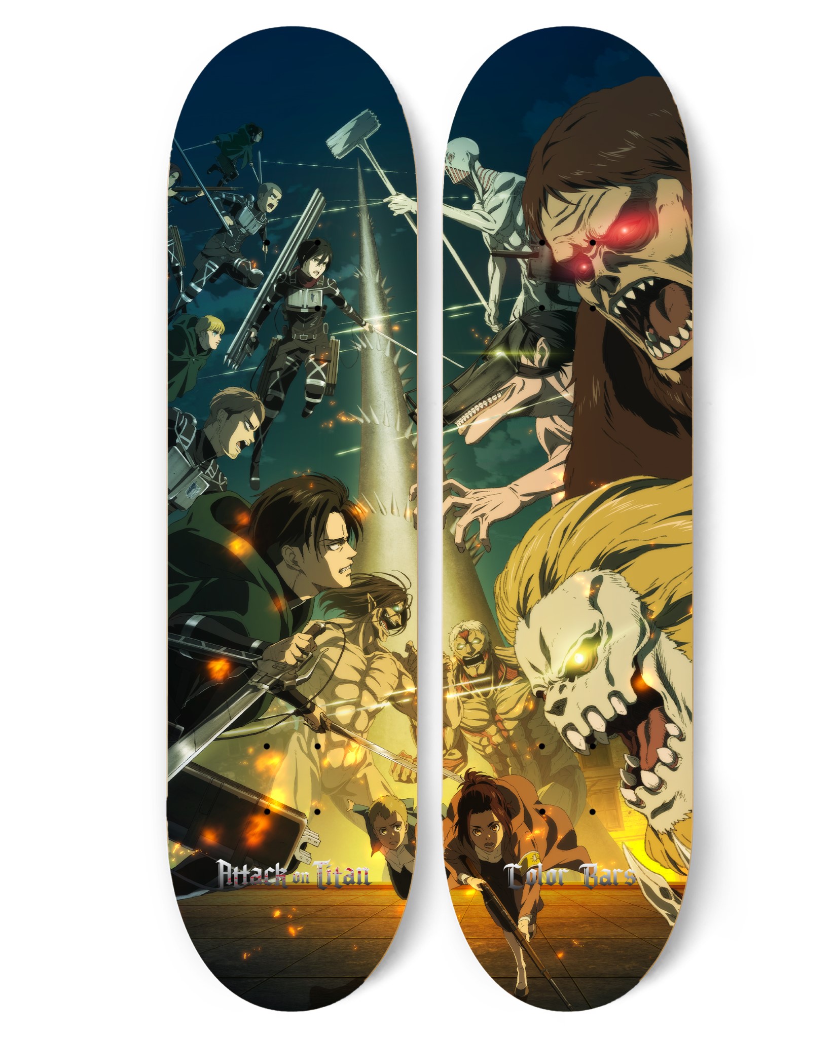 Attack on Titan x Color Bars - Battle Skateboard Deck | Crunchyroll Store