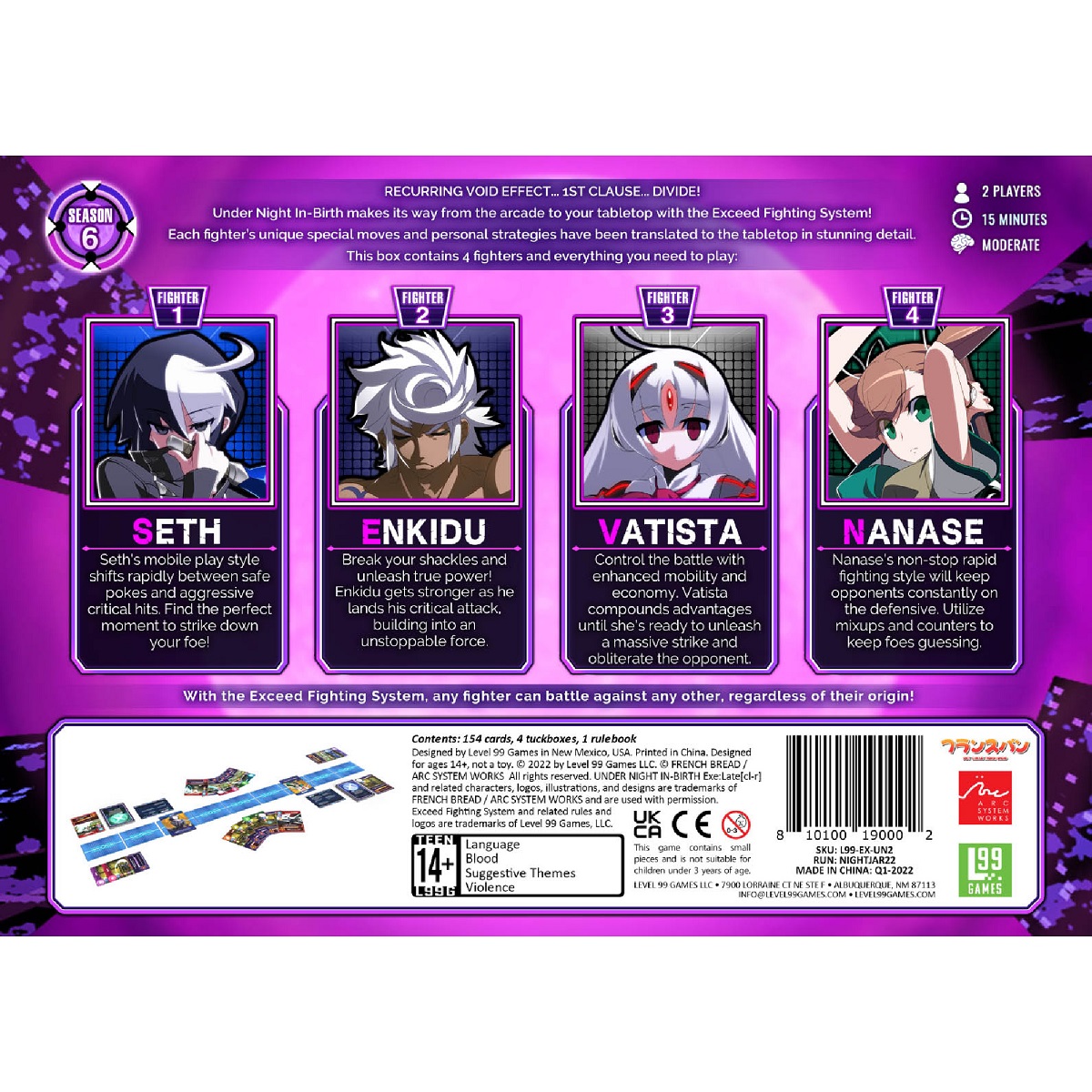 Exceed Fighting System Under Night In-Birth Seth Box Game | Crunchyroll ...